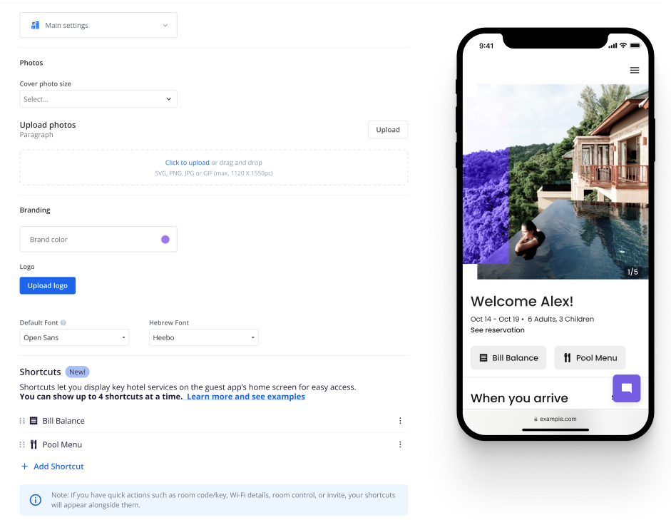 New! Customized Shortcuts for the Guest App – Duve